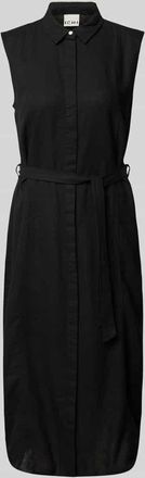 Ichi Hemdblusenkleid aus Leinen-Viskose-Mix mit Bindeg&uuml;rtel