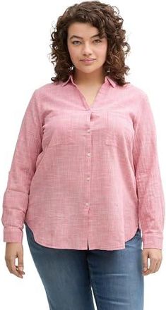 Tom Tailor Femme 1035247 Blouse, 11016 - Berry Red, 46 EU