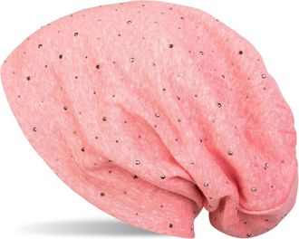styleBREAKER M&uuml;tze Beanie mit Strass Nieten Applikation