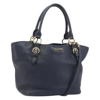 Miu Miu Sac cabas Pre-owned - Femme - Pre-owned - Bleu - Taille: ONE Size