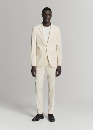 Mango Veste costume Par&iacute;s super slim-fit &eacute;cru - Homme - 46 - MANGO MAN