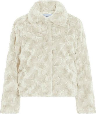 Vila Kurzjacke VIDORTE NEW L/S JACKET/PB Aus Kunstfell mit Knopfleiste