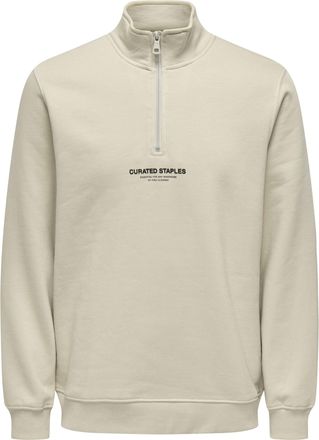 Only & Sons Herren ONSCURATED REG Half Zip Sweat Sweatshirt, Silver Lining, M