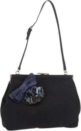 Miu Miu Sac bandouli&egrave;re en cuir pr&eacute;-poss&eacute;d&eacute; - Femme - Pre-owned - Noir - Taille: ONE Size