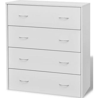 Les Tendances Commode 4 tiroirs bois blanc Chickie