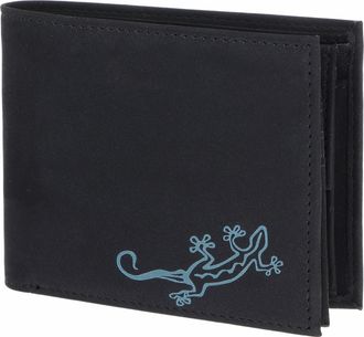 Oxmox Geldb&ouml;rse New Cryptan Querscheinb&ouml;rse Lizard Print Cyan Black schwarz