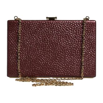 Dolce & Gabbana Maroon Leder Crossbody Clutch Tasche - - Bags - Damen - Braun - ONE SIZE