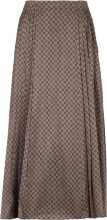 Balmain Femme, Jupes, Brun, Taille: 36 FR Mini jupe midi pliss&eacute;e &agrave; monogramme