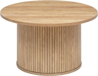 PEGANE Table basse ronde en bois MDF coloris naturel - diam&egrave;tre 70 x hauteur 40 cm