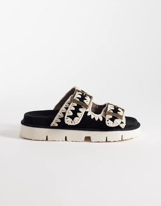 Mou Mou - Sandales &agrave; deux boucles - Noir