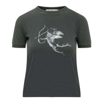 Fiorucci Femme, Tops, Noir, Taille: 38 FR T-shirt b&eacute;b&eacute; imprim&eacute;