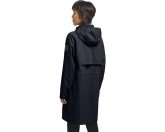 Jack Wolfskin Outdoorjacke Wellsee Coat W Eleganter, wasserdichter Damen-Trenchcoat mit verstellbarer Kapuze