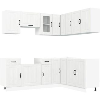vidaXL 11-tlg. K&uuml;chenschrank-Set Kalmar Wei&szlig; Holzwerkstoff Vidaxl
