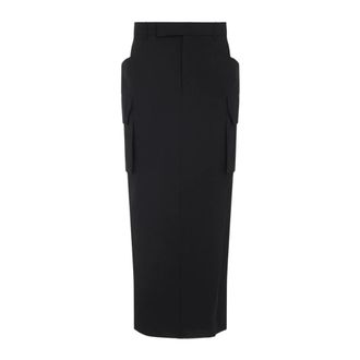 Rick Owens Eleganter Schwarzer Wollrock Aw25 - - Skirts - Damen - Schwarzk - L