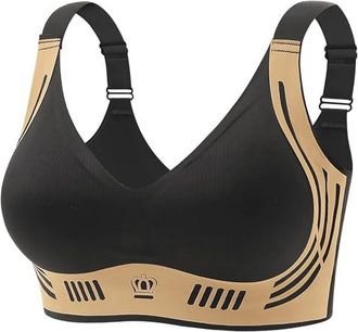 Generic Femmes Mode Casual &Eacute;pissure Sans Marques Levage Anti Affaissement Soutien-Gorge Sous-V&ecirc;tements Petits Soutiens-Gorges pour Femmes, Noir, 3XL