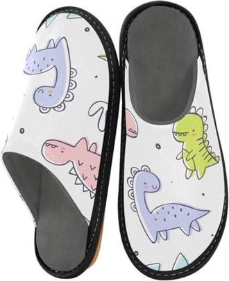 HMZXZ Pantoufles dinosaures mignons pour homme et femme, motif dessin anim&eacute;, pantoufles dint&eacute;rieur, chaussettes pour la maison, la chambre &agrave; coucher, les vo