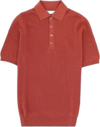 Brunello Cucinelli Polo en maille de coton - Homme - Pulls - Rouge - Taille: XL