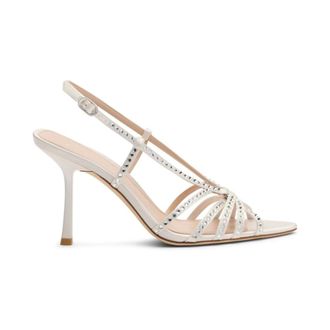Stuart Weitzman Carlyle Sandal 85 - Femme - Chaussures - Beige - Taille: 37 1/2 EU