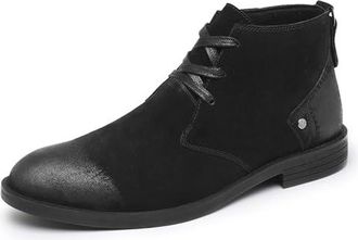 Generic Bottines Chelsea r&eacute;tro d&eacute;contract&eacute;es en daim pour homme, Noir, 39 1/3 EU