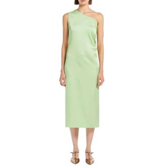 Max Mara Envers-Satin-Kleid mit One-Shoulder-Ausschnitt - - Dresses - Damen - Gr&uuml;n - S