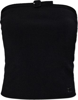 Courr&egrave;ges Femme, Tops, Noir, Taille: 40 FR Top Tricot C&ocirc;tel&eacute; &Eacute;paules D&eacute;nud&eacute;es