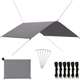 vidaXL Outdoor-Tarp 4x4 m Grau vidaXL
