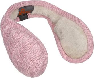 180s Cache-Oreilles Merino Cable Knit Femme/Homme - prot&egrave;ge-oreilles avec doublure Hiver automne-hiver - taille unique rose