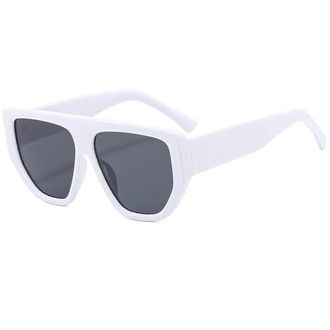 Generic Lunettes De Soleil Carr&eacute;es &Agrave; Grande Monture For Hommes Et Femmes, Id&eacute;ales For Les Activit&eacute;s Plein Air, Vacances Le Sport(White)