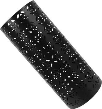Angoily Porte-Parapluies DEntrée en Fer Ajouré Noir Moyen Seau Décoratif pour Fleurs Séchées Support Polyvalent pour Rangement Parapluies et Cannes Design Ron