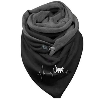 Generic &Eacute;charpe &agrave; cheveux pour femme - En coton chaud - Imprim&eacute; bouton - Tendance - &Eacute;charpe pour femme avec chiens, G, taille unique