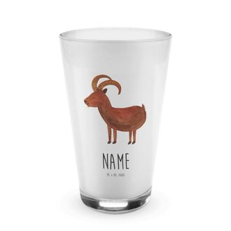 Mr. & Mrs. Panda Personalisiertes Glas Sternzeichen Steinbock - Personalisierte Geschenke, Trinkglas Mit Namen, Weinglas Gravur, Cocktailglas, Steinböcke, Bock, Schnap