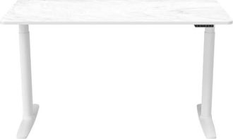 hjh OFFICE Schreibtisch höhenverstellbar, elektrisch 140x70 cm Stand PRO Schreibtisch mit Memory-Funktion, inkl. ergonomischen Modus, Weiß/Marmor