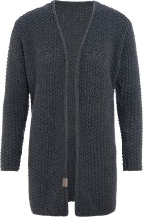 Knit Factory Carry Strickjacke - Mittellange Damen Strickjacke - Cardigan mit Wolle - Hochwertige Qualit&auml;t - Anthrazit - 40/42