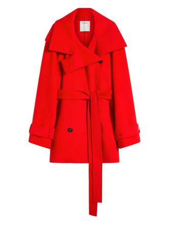 Max Mara manteau à col ceinturé - Rouge