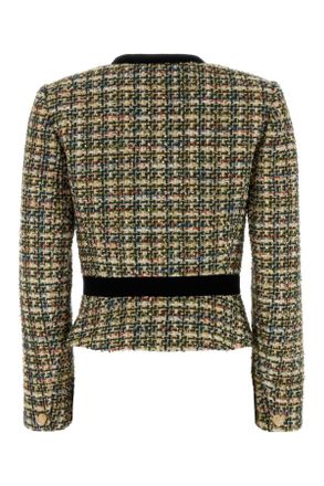 Valentino Garavani Womens Multicolor Tweed Blazer Wool Acrylic Nylon Blazers