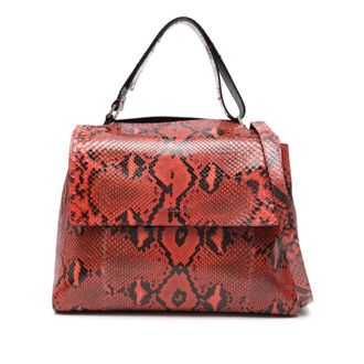 Orciani Sveva Phyton Effect Medium Tote Bag - - Bags - Damen - Rot - ONE SIZE