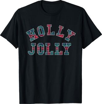 Trendy Apparel Christmas Jolly Plaid Bold Lettering T-Shirt