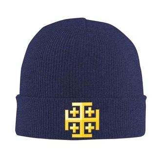 Generic Universelle Beanie pour Homme, Croix de J&eacute;rusalem, Coupe-Vent Casquette Tricot&eacute;, Bonnets en Tricot pour Adultes, Cyclisme, Sports