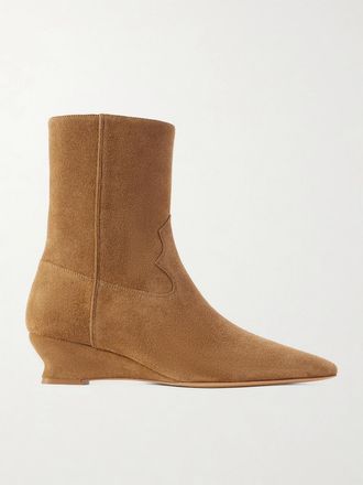 Le Monde Beryl Bottines Compens&eacute;es En Daim Camille - Marron