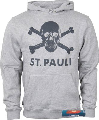 FC St. Pauli FC St.Pauli Hoodie Herren Totenkopf Kapuzenpullover FCSP Fanartikel + 2xFanergy Traubenzucker