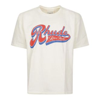 Rhude Homme, Tops, Blanc, Taille: M Pit Stop T-Shirt