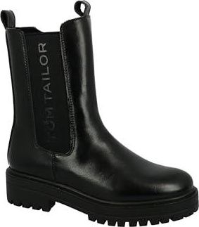 Tom Tailor Bottines Chelsea 4294812 pour femme, Noir, 40 EU