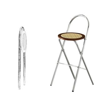 Generic Faltbarer Gartenstuhl - Aluminium Rattan Stil Retro Design Schwerlastbar, Perfekt f&uuml;r Restaurants, Wohnzimmer, Caf&eacute;s - Nussbaum Farbe 65 cm