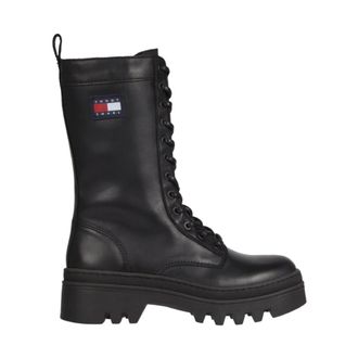 Tommy Jeans Schwarze Schn&uuml;rstiefeletten - - Shoes - Damen - Schwarzk - 36 EU