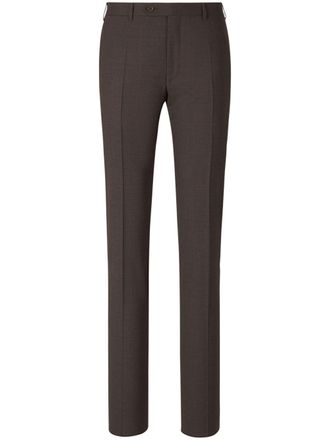 Canali pantalon fuselé à design froissé - Marron