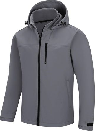 Baleaf Softshelljacke f&uuml;r Herren Wasserabweisend &Uuml;bergangsjacke Winddicht Winterjacke Fleece Gef&uuml;ttert Fahrradjacke Wanderjacke Windjacke Grau XL