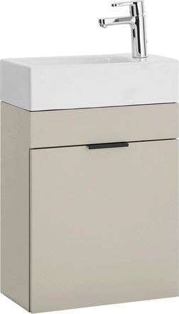 home24 Waschtischkombi Nancy, Wei&szlig;, Kaschmir, Holzwerkstoff, 1 F&auml;cher, 45x55x25 cm, h&auml;ngend, Badezimmer, Waschbecken & Armaturen, Waschtische