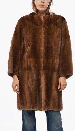 Parosh Mink Fur Coat with Flush Pockets size M