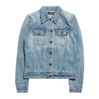 Amiri Denim Jacke Damen Knopfverschluss Taschen - - Jackets - Damen - Blau - L