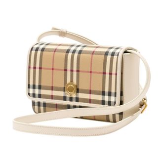 Burberry Womens Hampshire Crossbody Bag Beige Synthetic